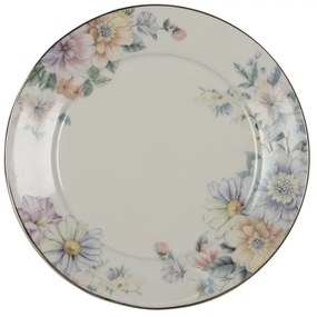 Porcelánový dezertní talířek s květinami Flowers – 20x2 cm