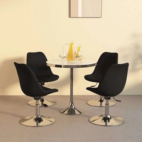 vidaXL Otočné jídelní židle 4 ks textil [338327] Barva: Černá