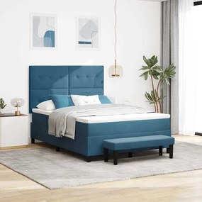 Postel s boxspringem s čelo Tmavě moddrá 200 x 140 cm samet 3344520