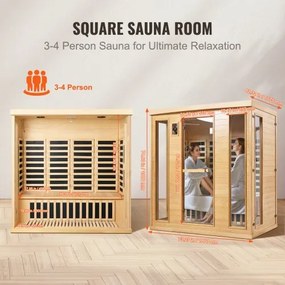 Far Infrared Wooden Sauna Room Domácnost Sauna Spa pro 3 až 4 osoby 2580 W