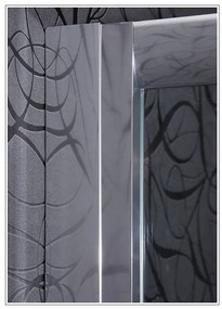ARTTEC Sprchový kout čtvrtkruhový KLASIK 120 x 80 cm chinchilla sklo s vaničkou z litého mramoru STONE pravé provedení