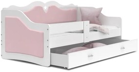 Dětská postel Lili - čalouněná (Čalounění si můžete zvolit v barvě bílé, růžové nebo šedé)