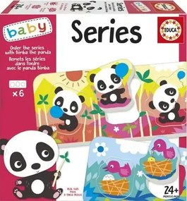 EDUCA Baby vkládačka Panda Bimba a kamarádi / 6x3 dílky / od 2 let