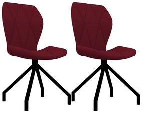 Jídelní židle 2 ks vínové umělá kůže - Default Title