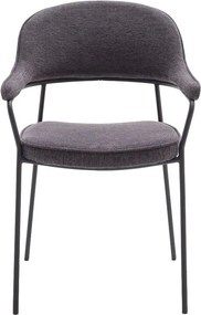 Tmavě šedá jídelní židle s područkami Kindersley – Unique Furniture