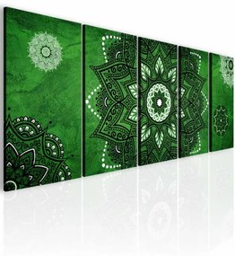 Malvis ® Obraz kouzelná mandala zelená Velikost (šířka x výška): 125x50 cm