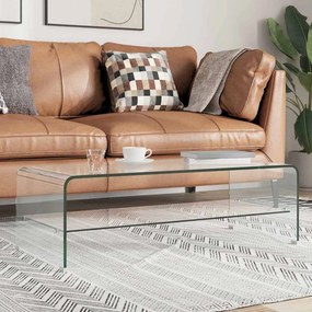 Konferenční stolek čirý 98 x 45 x 31 cm tvrzené sklo 284745