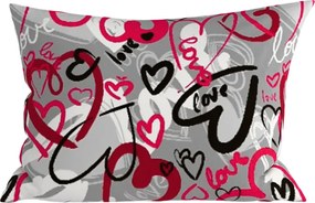 Sada povlečení z polybavlny STREET LOVE POLY šedé + povlak na polštář 50 x 70 cm ZDARMA