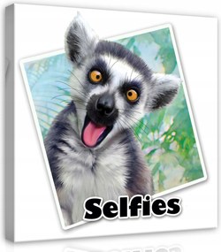 Obraz 80x80 Lemur selfie vtipné roztomilé zvíře portrét humor pozitivní