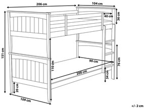 Patrová postel 90 cm Alf (tmavé dřevo) (s roštem). 1077388