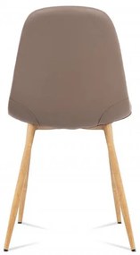Jídelní židle PRAGMA — kov, látka, ekokůže, dub / cappuccino