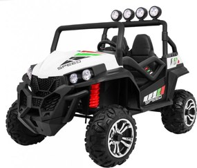 Ramiz Terénní bugina Strong pro děti bílá + pohon 4x4 + dálkové ovládání + nosič zavazadel + rádio MP3 + LED