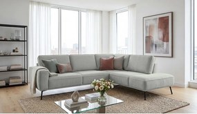 Světle šedá žinylková rohová pohovka (pravý roh/do L) Amsterdam – Scandic