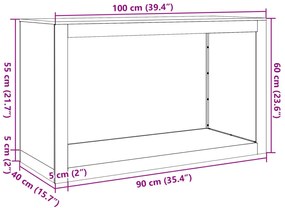 vidaXL Stojan na palivové dřevo 100 x 40 x 60 cm nerezová ocel