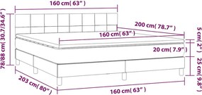 Box spring postel s matrací černá 160x200 cm samet 3141313