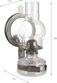 BRILAGI - Petrolejová lampa se zrcadlem MERLIN černý chrom