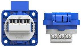 Zásuvka vestavná PCE 104-0B 230V IP54 s víčkem modrá