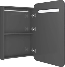LED koupelnová skříňka se zrcadlem zářivě šedá 60 x 11 x 80 cm 326506