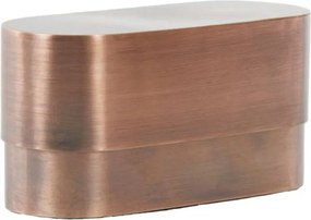 Měděný antik kovový oválný úložný box Samuel - 20*9*10 cm