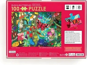 MUDPUPPY Puzzle Motýli a hmyz / 100 dílků / od 5 let