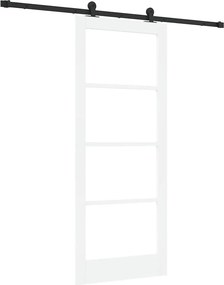 Posuvné dveře ORKDAL 83 x 202 cm Masivní borové dřevo a sklo 3332026
