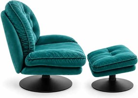LuxuryForm DESIGN Otočné křeslo LUNA s podnožkou - zelené