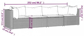 Zahradní sedací souprava 4 ks ADÉLA DekorhomeDekorhome Hnědá / červená