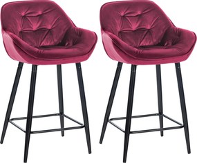 Sada 2 barových židlí Gibson 76 samet – fialová