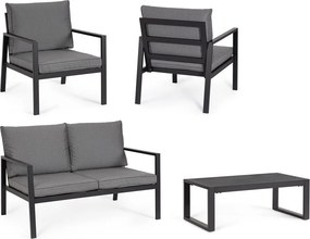 Antracitový hliníkový zahradní lounge set pro 4 Hilde – Bizzotto