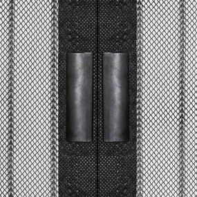 Závěsy do dveří proti hmyzu 2 ks s magnety černé 210 x 90 cm 314686