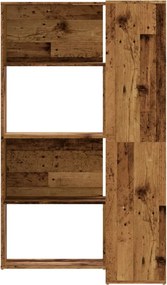 Rohová knihovna 4patrová old wood 85x85x140 cm kompozitní dřevo 3307817