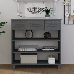 Konzolový stolek HAMAR tmavě šedý 90x35x90 cm masivní borovice 340466