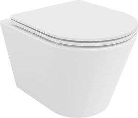 Mexen Rico závěsné wc Rimless s toaletním Slim sedátkem z duroplastu, bílá - 30720300