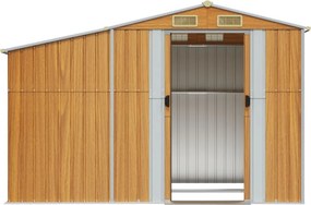 Zahradní kůlna světle hnědá 277x192,5x179 cm pozinkovaná ocel 3188298