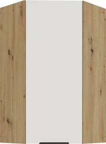 ARIA az | horní kuchyňská skříňka 60x60 GN-108 1F (45°) rohová s policemi | 60x60 cm | EXTRA VYSOKÁ | artisan/bílá