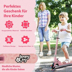 Costway Dětská koloběžka na 2 kolech s blikajícími koly, stojanem a hračkou
