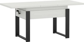 Rozkládací polohovací konferenční stolek HOGO 3v1 | 120-157x62,5-74,5x67 cm | síla horní desky 32 mm | bílá/černé nohy