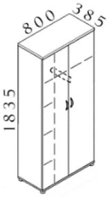 Šatní skříň Visio 80 x 38,5 x 183,5 cm, třešeň