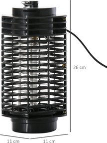 Outsunny Lampa proti komárům, elektrický zabiják komárů do interiéru a exteriéru, 3W LED, elektrický zabiják much s háčkem na zavěšení, lapač komárů,