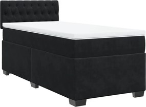 Box spring postel s matrací černá 90x190 cm samet 3286194