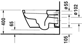 Duravit Starck 2 - Závěsné WC, 4.5 l, 375 x 620 mm, bílé 2533090000