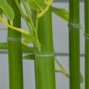 HOMCOM Velká Umělá Bambu 150 cm - Plastová Bambu Umělé Rostliny s Umělým Mechem v Květináči pro Obývací Pokoj, Ložnici a Zahradu