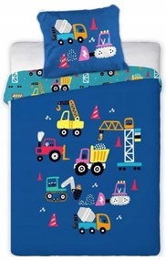 DĚTSKÉ BAVLNĚNÉ POVLEČENÍ TOY CARS 100X135 CM, 1KS 40X60 CM VZOROVANÉ