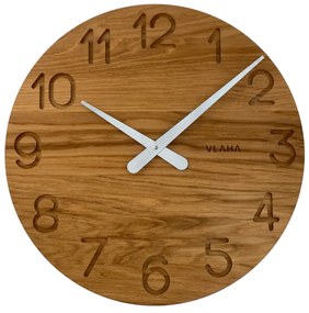 VLAHA Velké dřevěné hodiny OAK vyrobené v Čechách ⌀45cm VCT1131