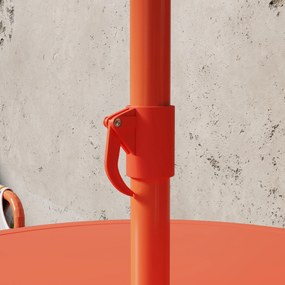 AIYAPLAY dětský zahradní nábytkový set, dětský stůl se 2 skládacími židlemi a slunečníkem Ø 100 cm, motiv zvířat, oranžová