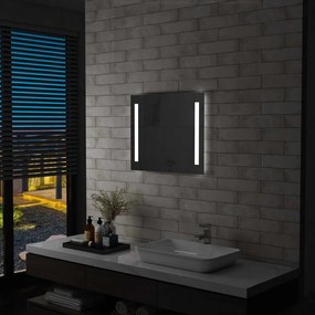 144705 vidaXL Koupelnové nástěnné zrcadlo s LED osvětlením 60 x 50 cm