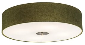 Venkovské stropní svítidlo zelené 50 cm - Drum Juta
