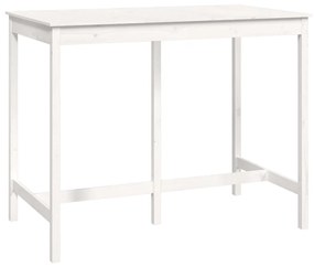 vidaXL Barový stolek bílý 140 x 80 x 110 cm masivní borové dřevo