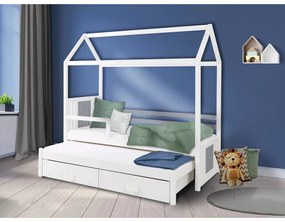 Dětská dvojlůžková postel se zábradlím Maranka II 80, Barva: bílá + šedá