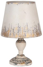 Béžovo-zlatá kovová stolní lampa s dřevěnou nohou Pascal – 32x47 cm